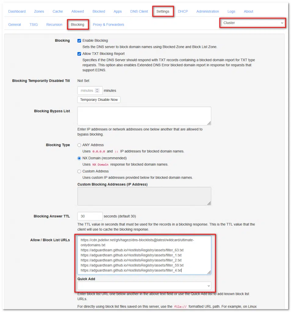 Technitium DNS - Cluster, Adblock, MySQL Logs - PeetzCOM IT-Services